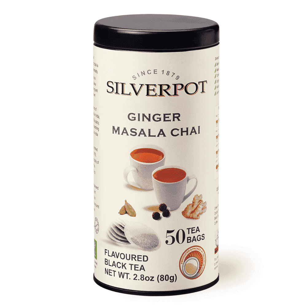 Silverpot Ginger Masala Chai Tea Bags, 50 Count, Indian Masala Chai Tea ...