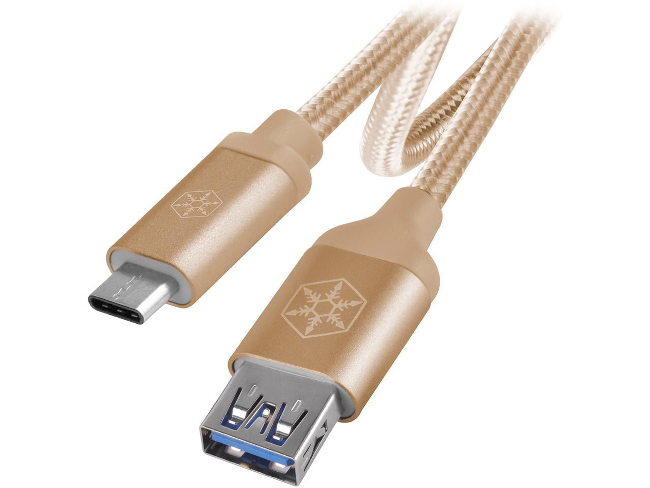 Silverstone CPU05G-500 Gold USB-C to USB TYPE-A female cable, 0.5 meter ...