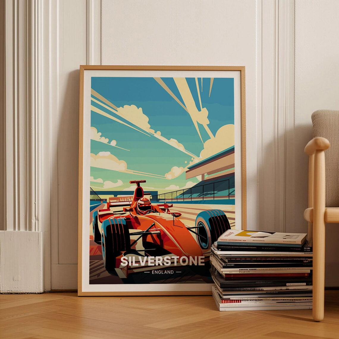 Silverstone Circuit Travel Poster, England Racing Art, Motorsport Wall ...