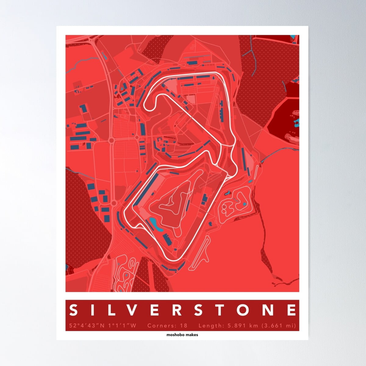 Silverstone -- Track Map Poster Wall Art, Modern Wall Decor, 16x24 UNFRAMED - Walmart.com