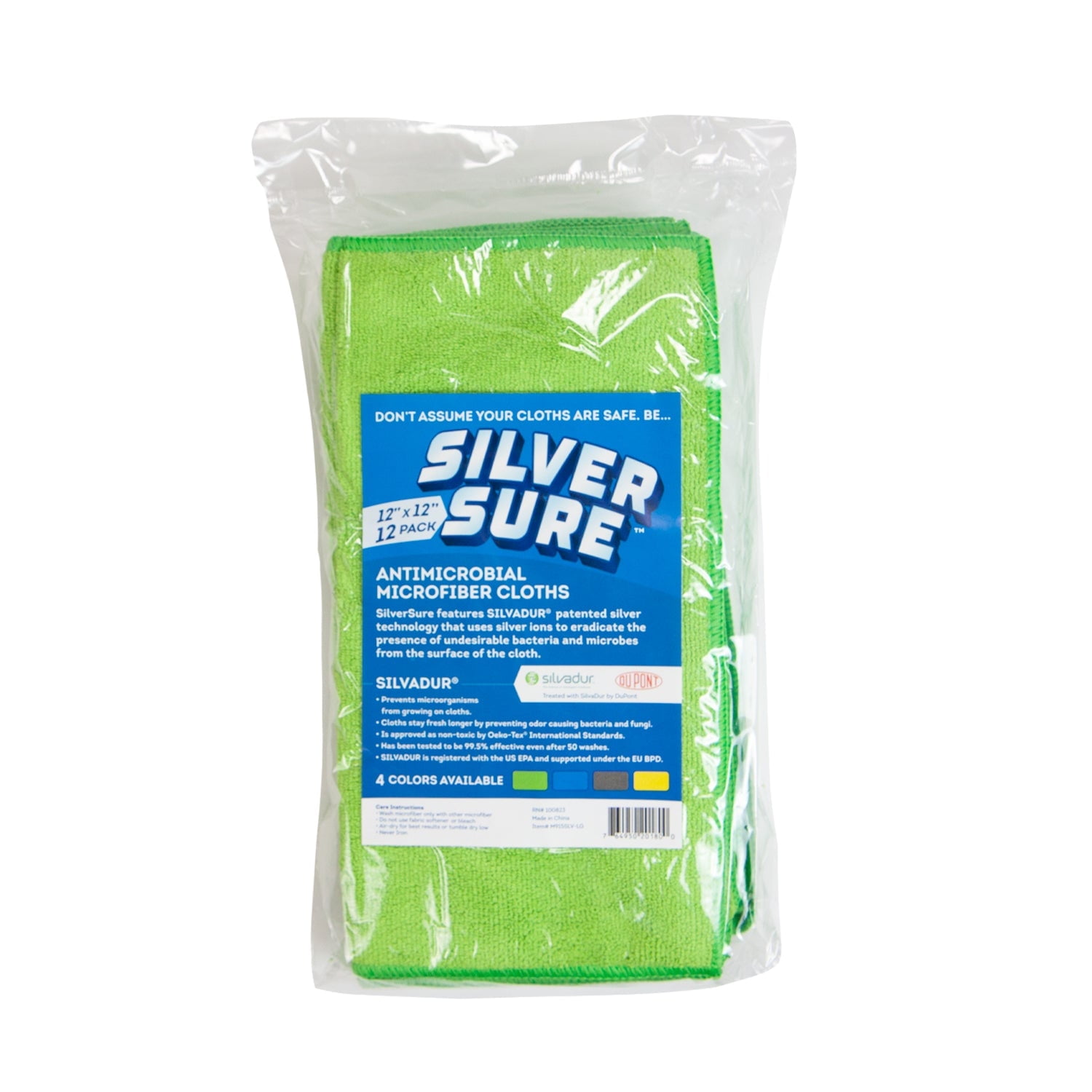 Silversure Antimicrobial Cleaning Cloth 16x16 Green - Walmart.com