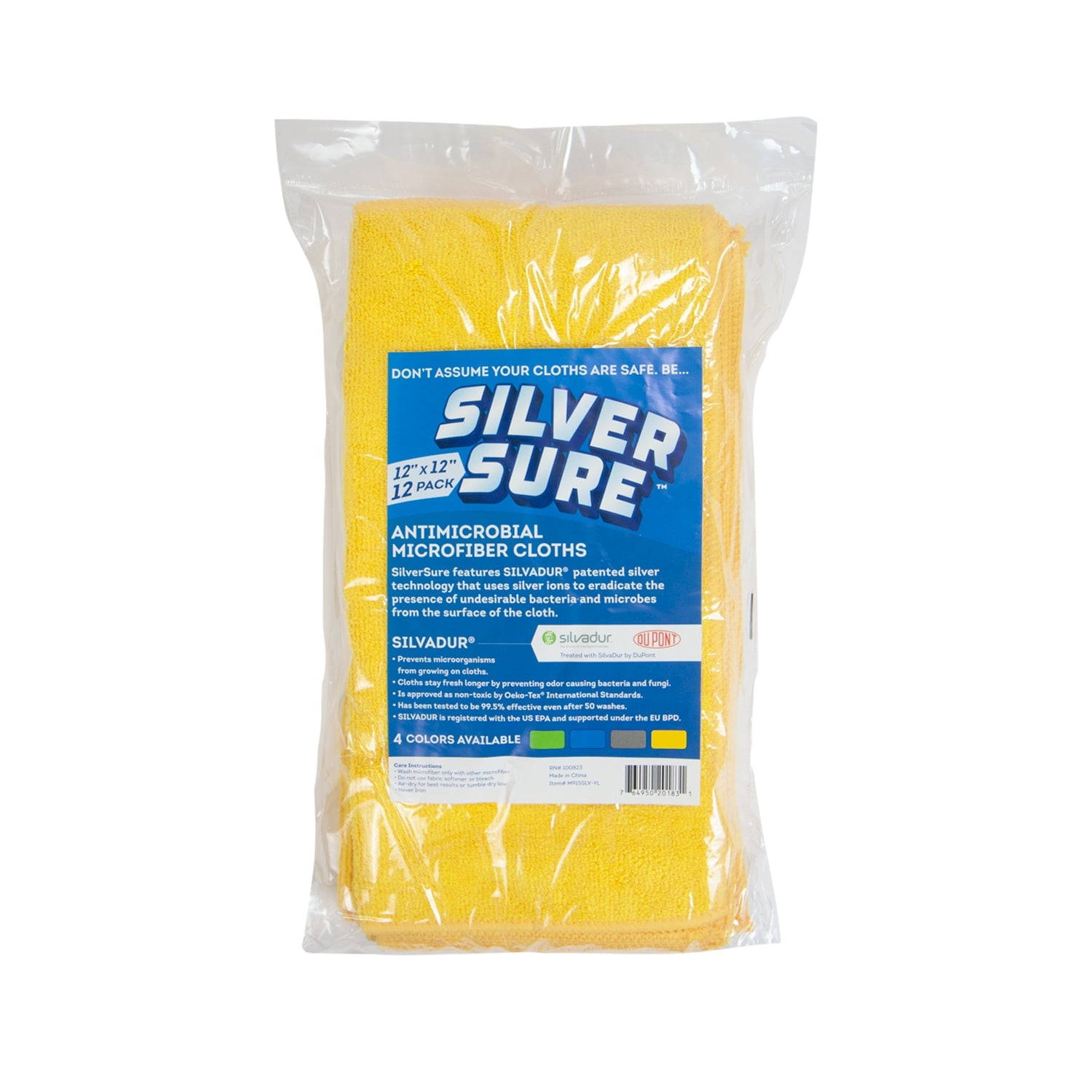 Silversure Antimicrobial Cleaning Cloth 16x16 Yellow - Walmart.com