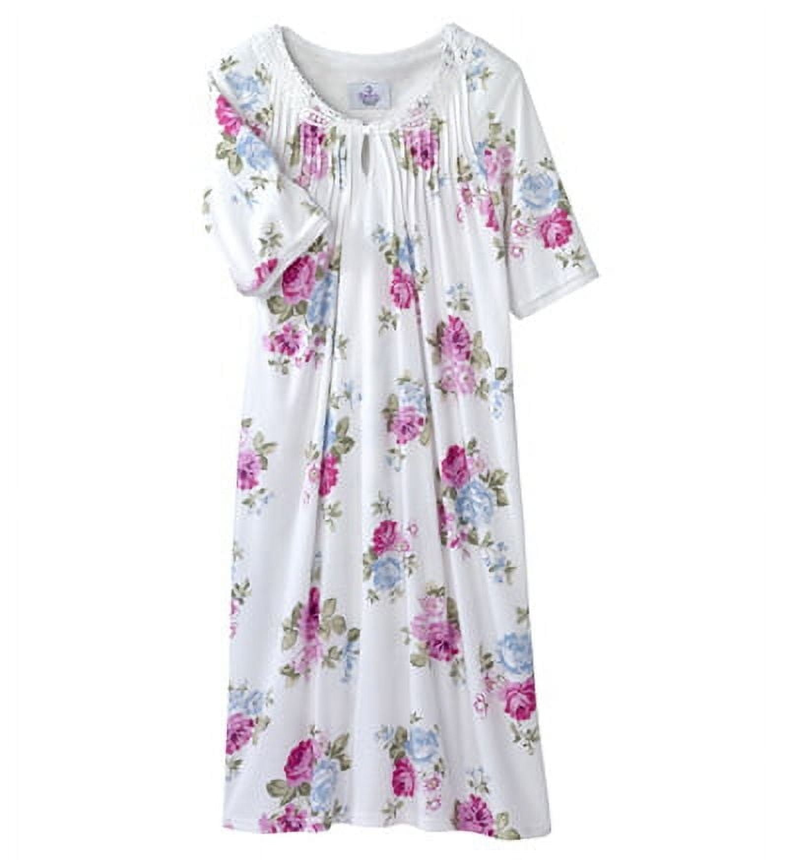 Silvert's Women’s Open Back Adaptive Nightgown - Short Sleeve Nightgown ...