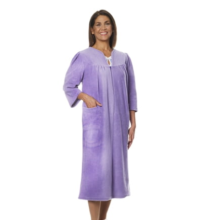 Silvert's Women Robe Polar Fleece Hospital Gown, S, Periwinkle ...