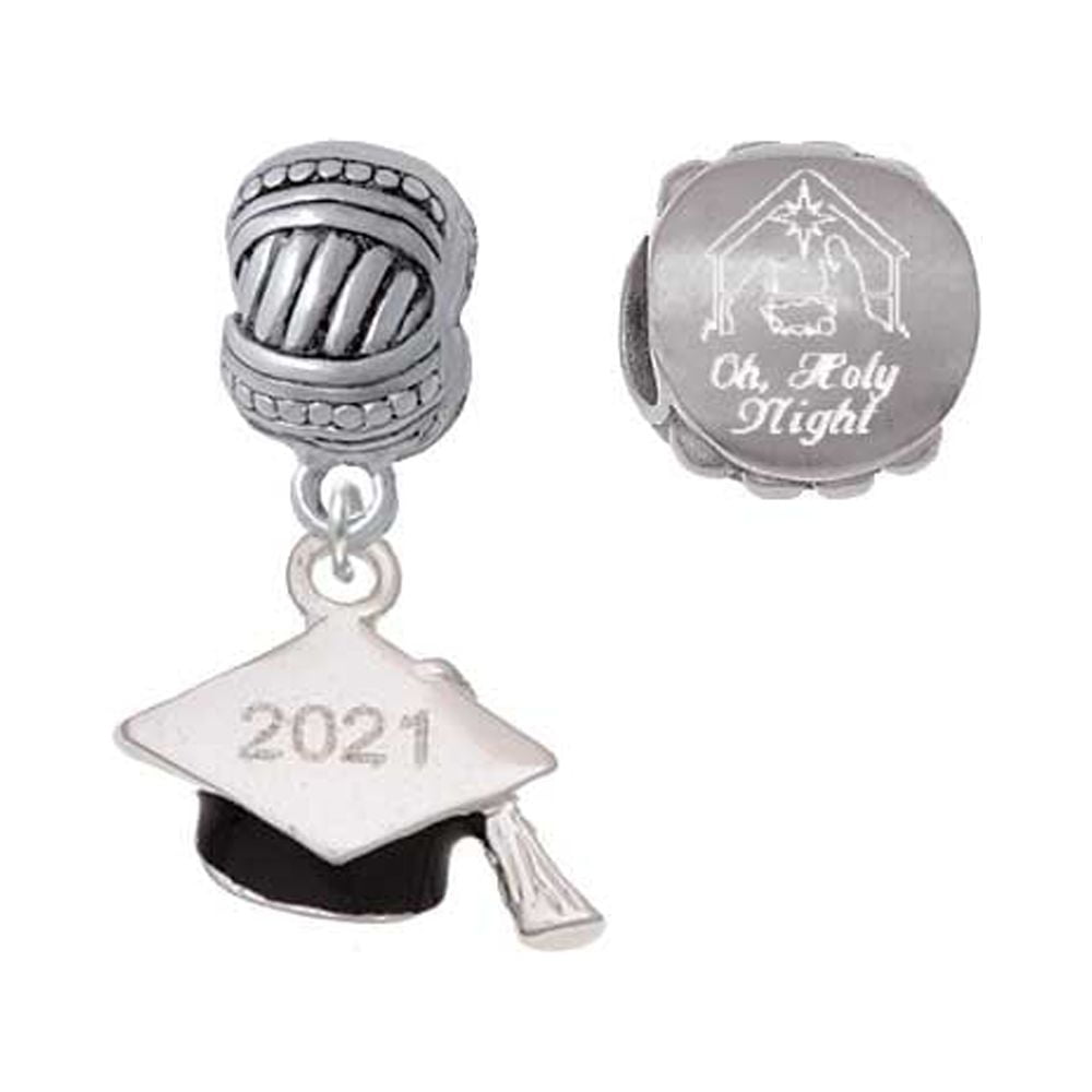 Silvertone 3-D Graduation Hat with 2021 Come Let us Adore Him Charm ...
