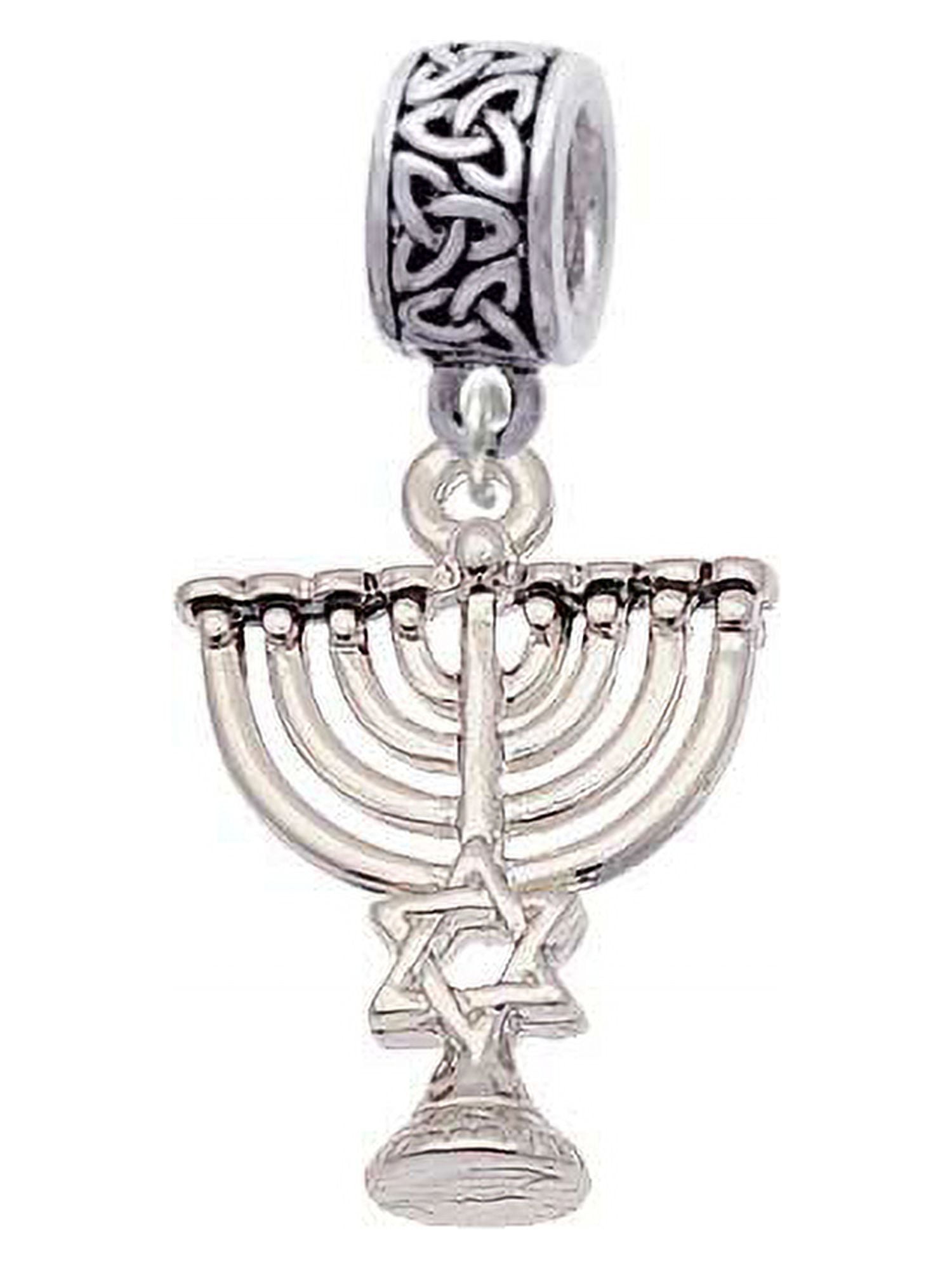 Silvertone 3-D Menorah - Celtic Knot Charm Bead - Walmart.com