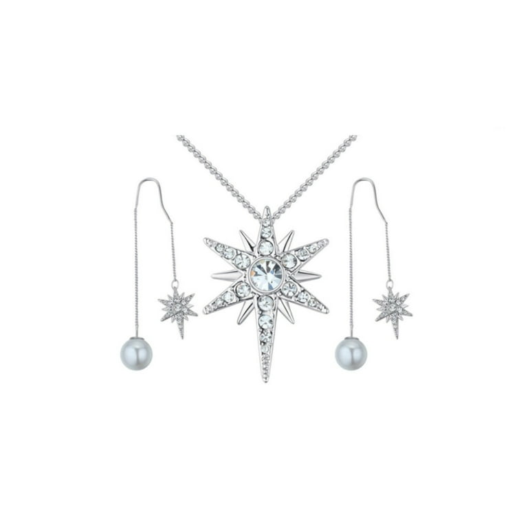 Swarovski star necklace and earrings store