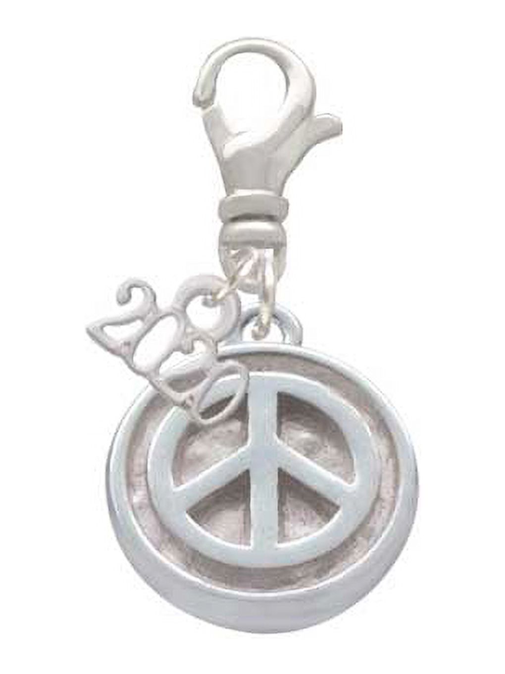 Silvertone Peace Sign - Round Seal - 2020 Clip on Charm - Walmart.com