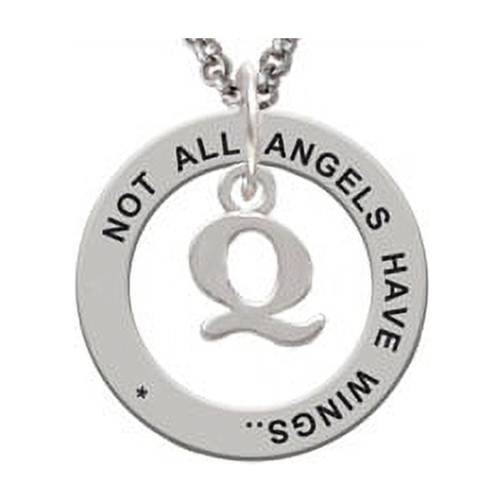 Silvertone Small Initial - Q - Angels Wear Scrubs Affirmation Ring ...
