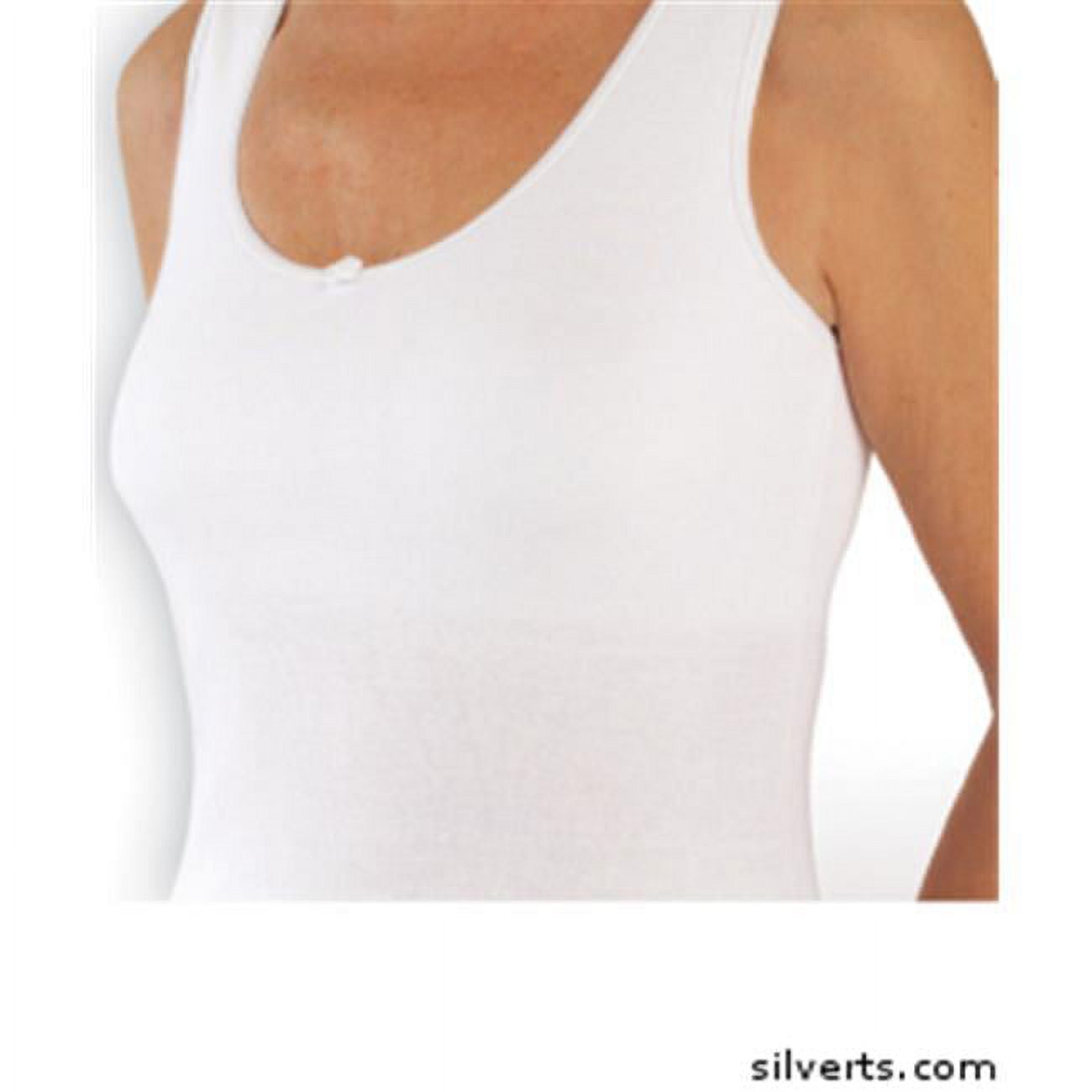 Silverts 184500104 Womens Comfortable Support Bra Vest - Large, White ...