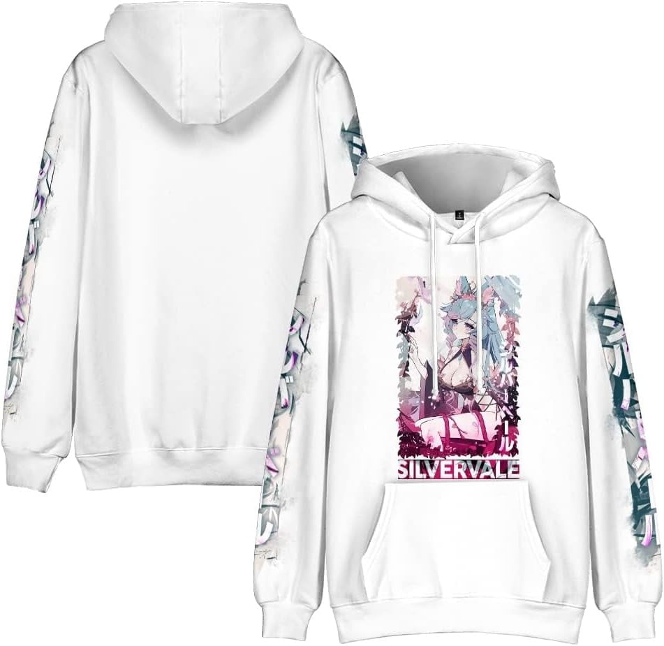 Silvervale VTuber Anime Hoodie Sweatshirt Merch 3D Harajuku Streetwear ...