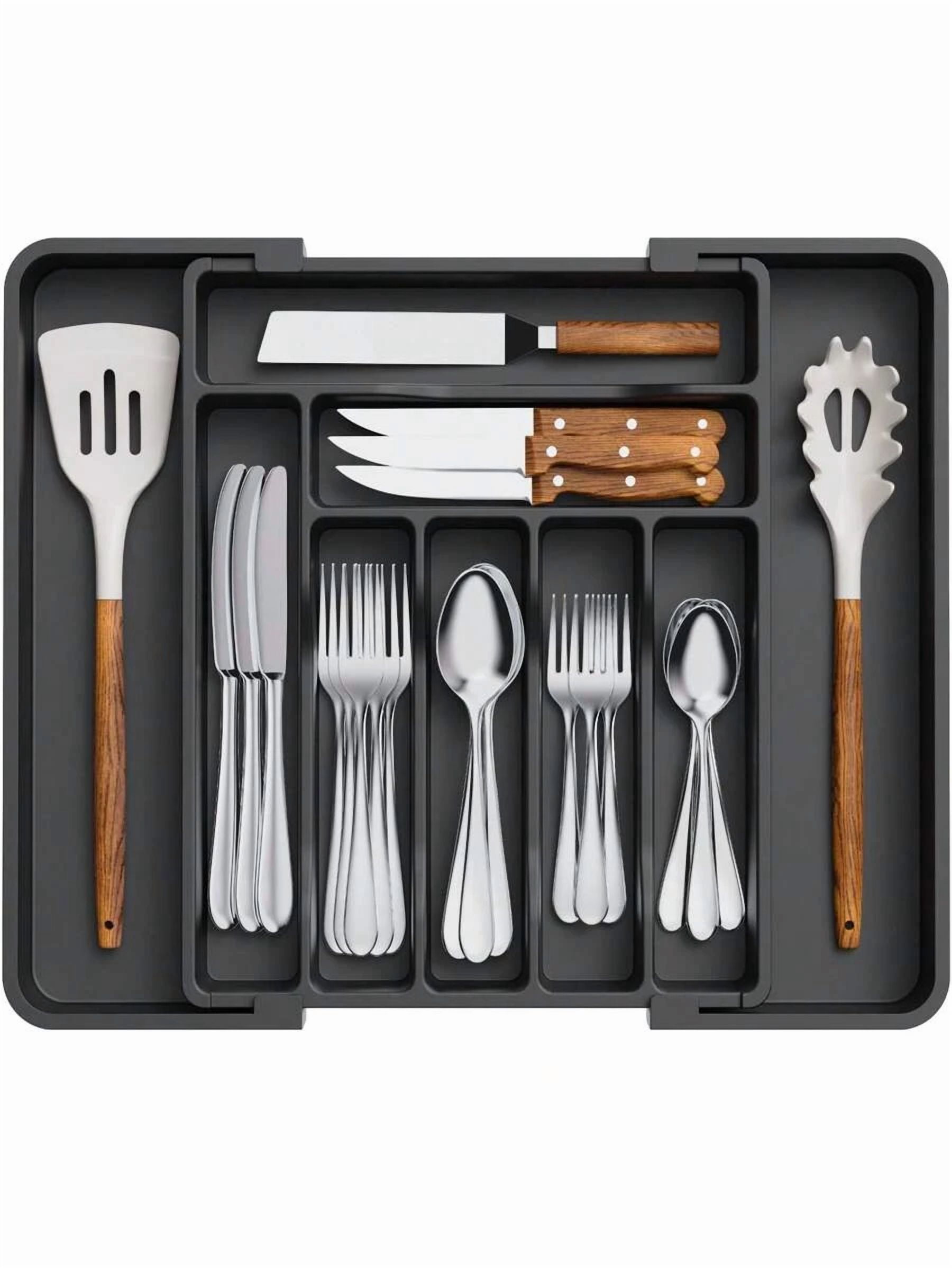 Silverware Drawer Organizer, Expandable Utensil Organizer For Kitchen ...