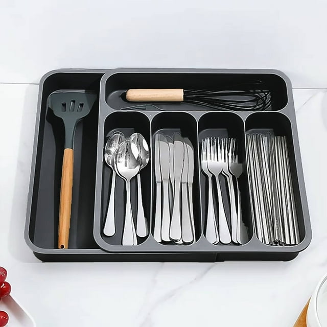 Silverware Drawer Organizer, Expandable Utensil Tray for Kitchen, BPA ...