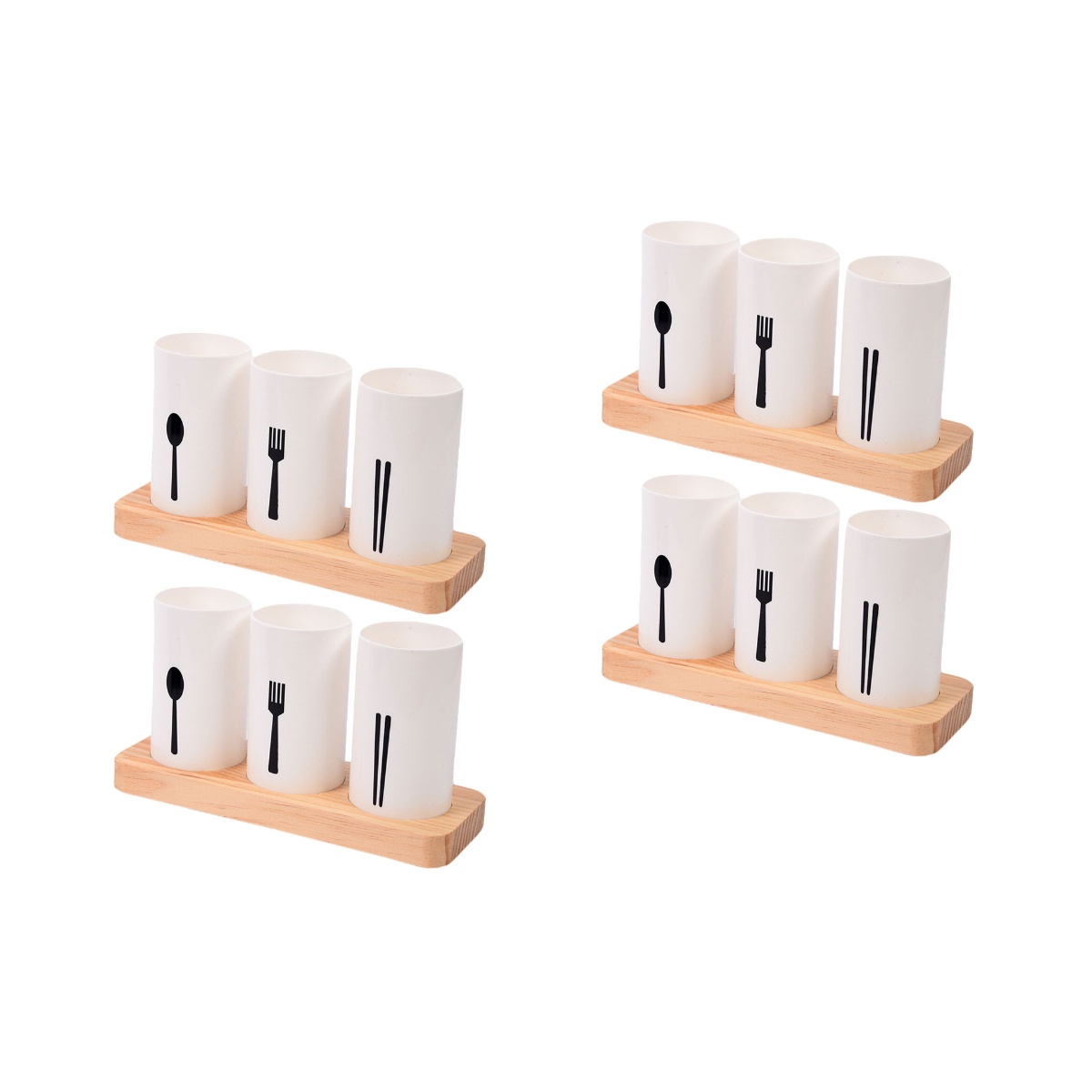 Silverware Holder for Countertop 4 Sets Chopsticks Storage Container ...