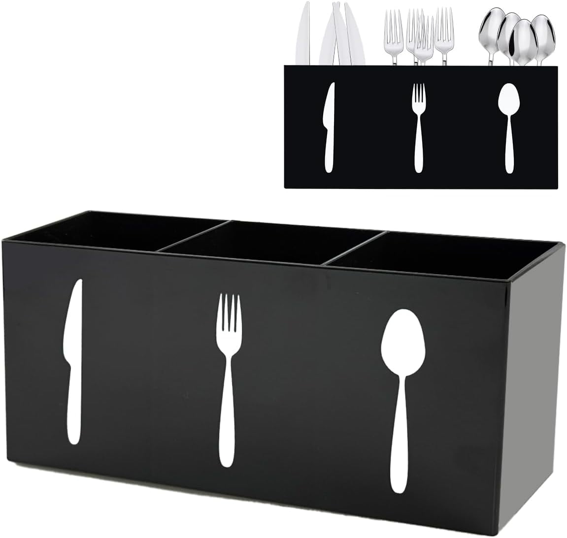 Silverware Organizer Countertop,Acrylic SmallSilverware Caddy for ...