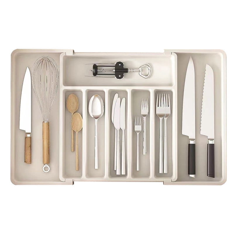 Silverware Organizer, Expandable Utensil Tray for Kitchen, BPA Free ...