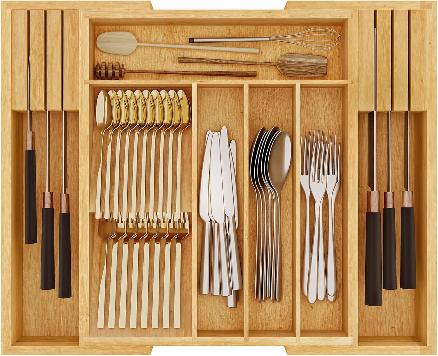 Silverware Organizer Kitchen Drawer Organizer, Expandable Utensil ...