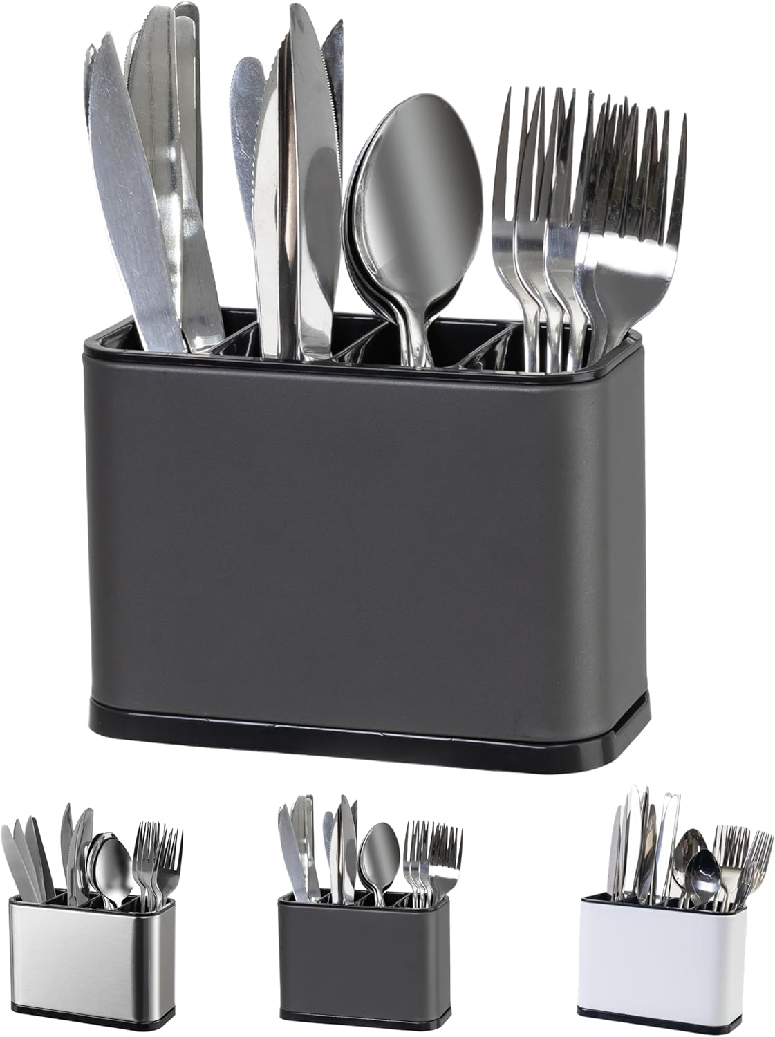Silverware Organizer,Kitchen Utensil Holder For Counter,Stainless Steel ...