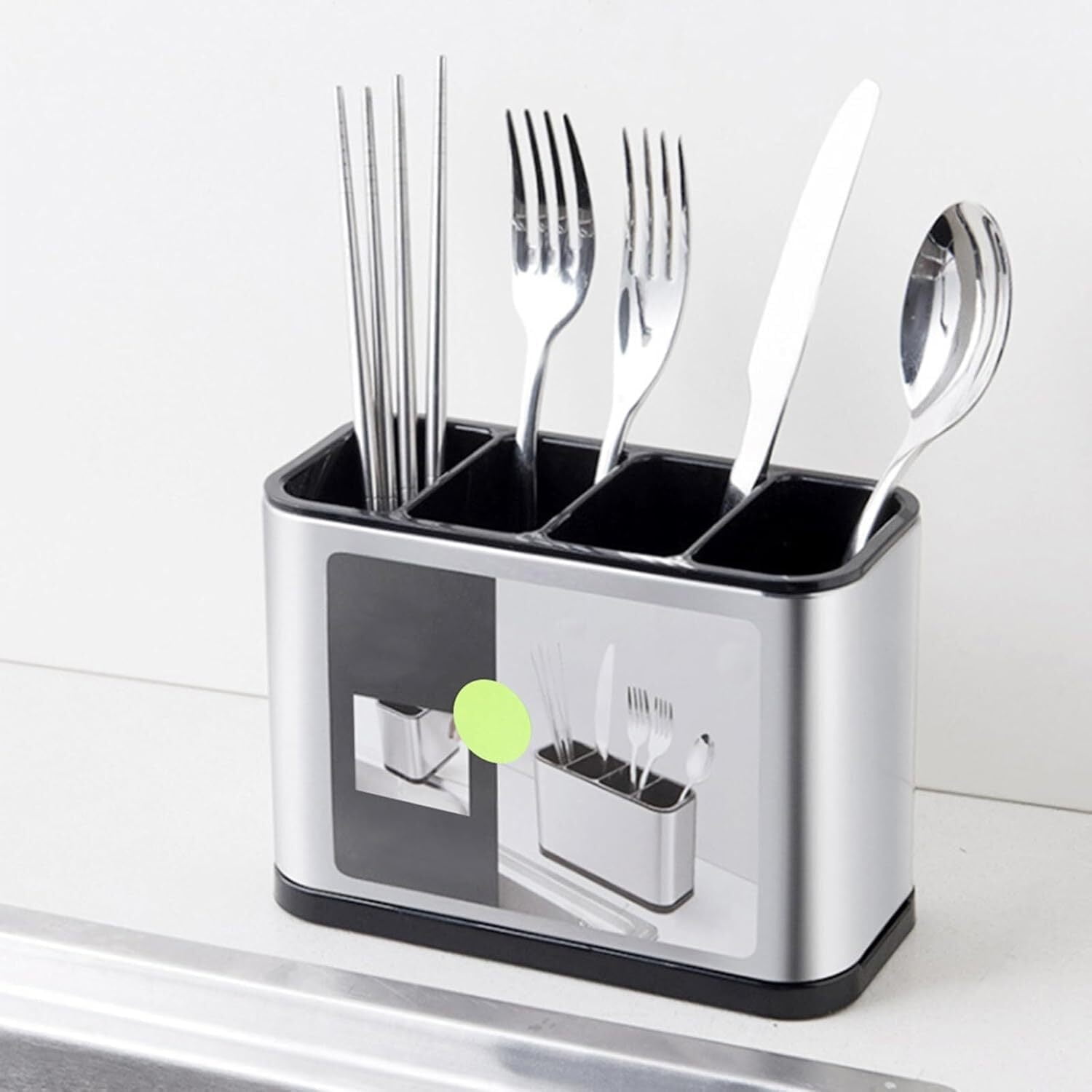 Silverware Organizer,Kitchen Utensil Holder For Counter,Stainless Steel ...