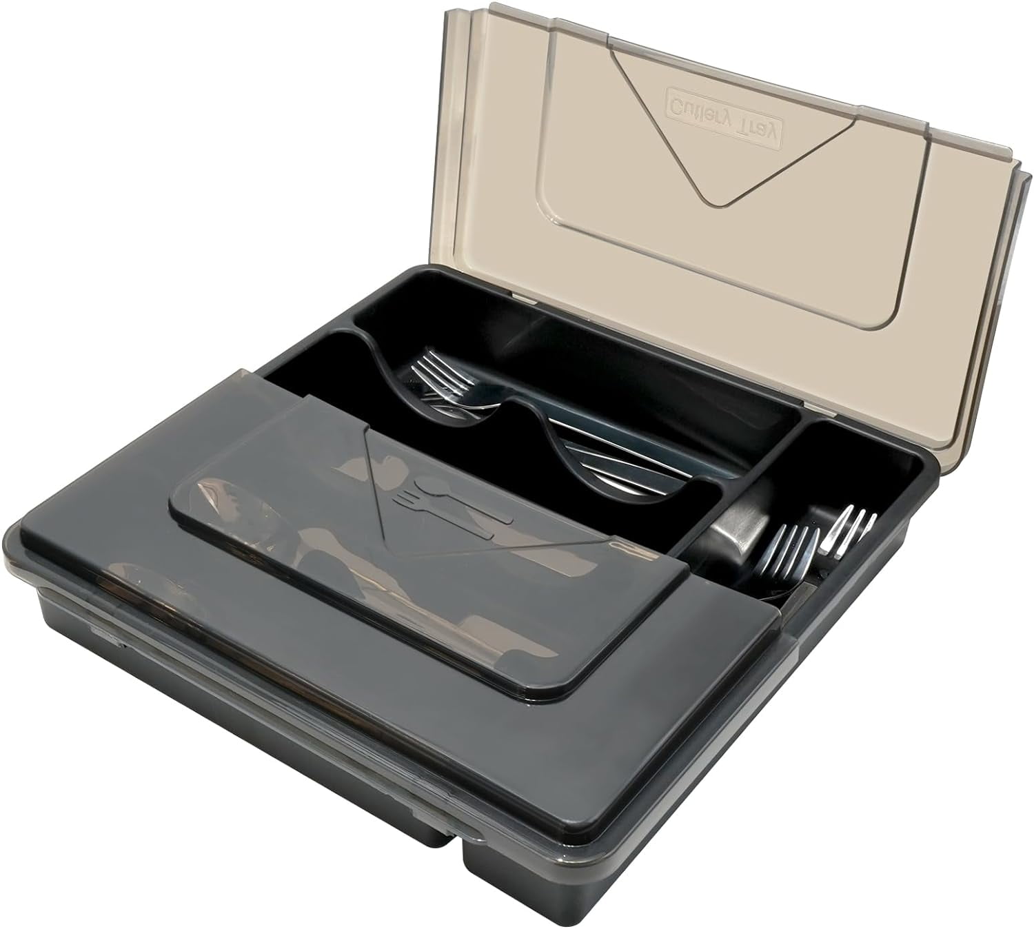 Silverware Organizer with Lid, Utensil Holder Drawer for Countertop ...