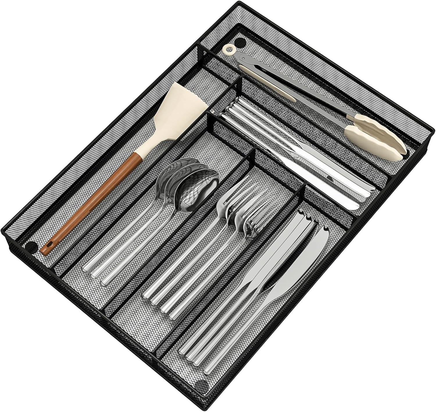 Silverware Organizer Metal Mesh, Large Drawer Organizer, Utensil ...