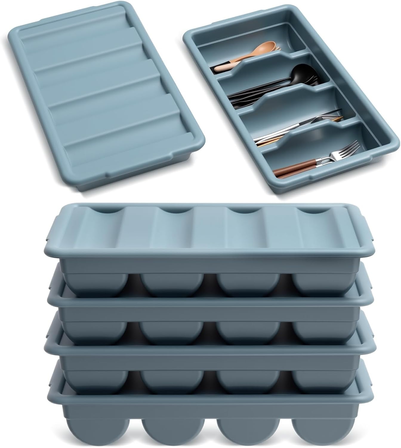 Silverware Organizer with Lid, Commercial -compartment Restaurant ...
