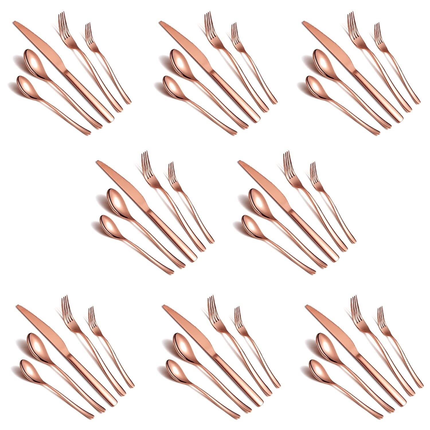 Silverware Set 20 Pieces, Stainless Steel Flatware Set, Titanium Plated ...