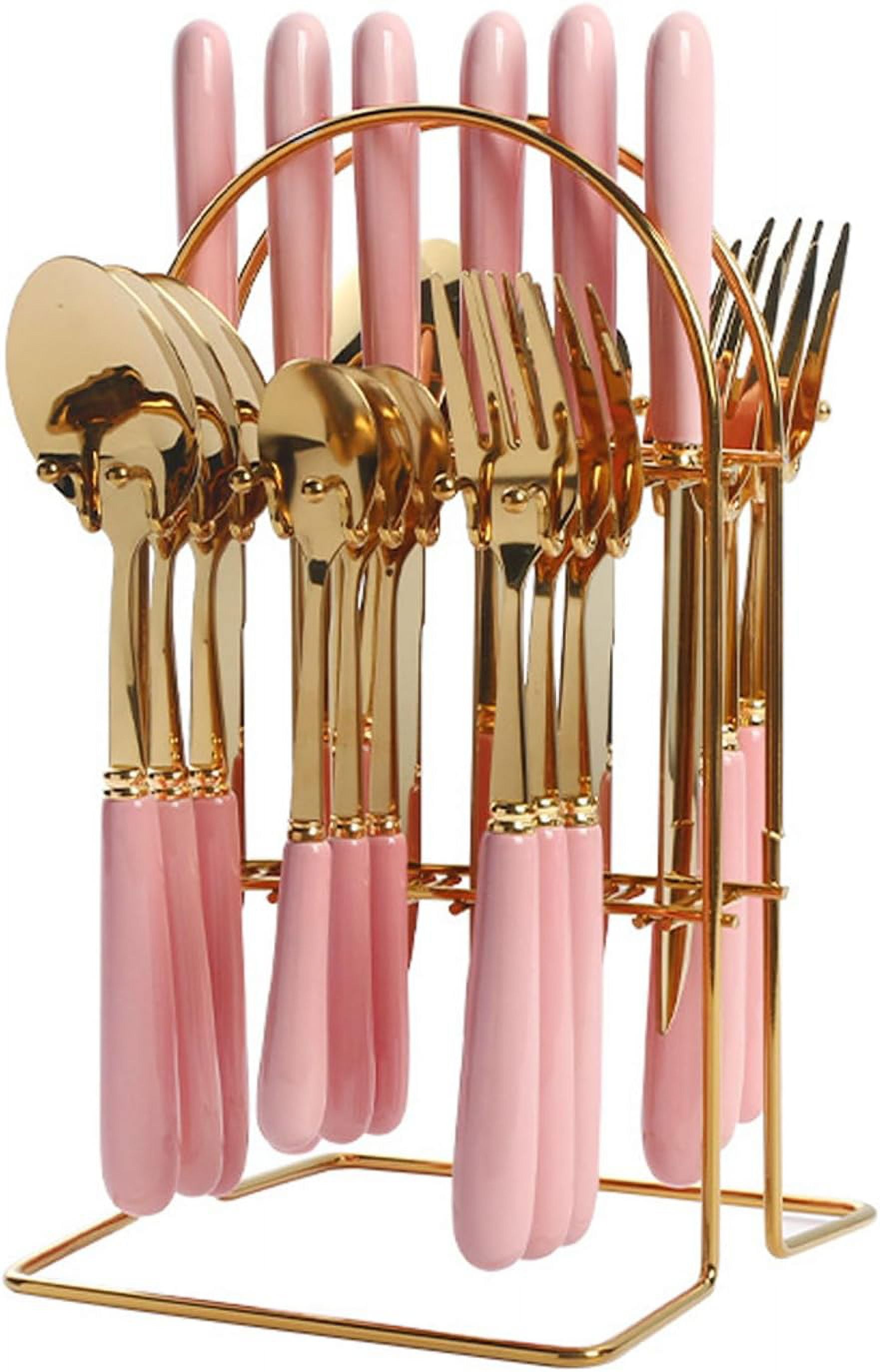 Silverware Set, 24 Piece Cutlery Set, Stainless Steel Flatware Set with ...