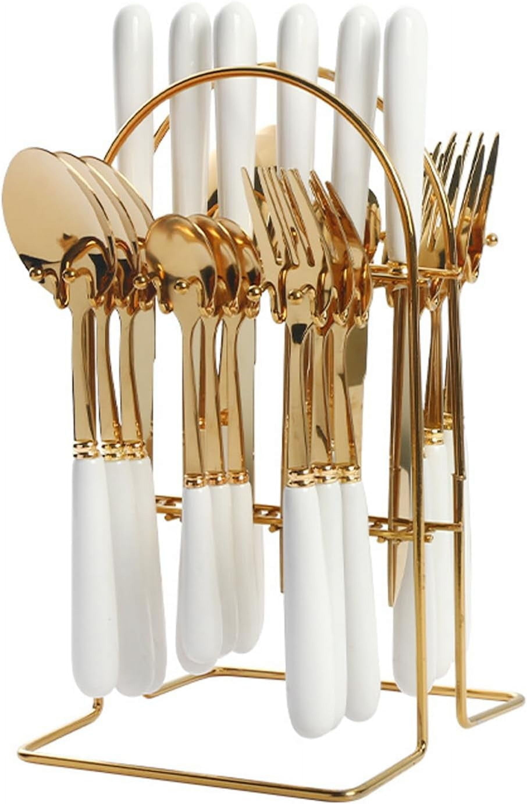 Silverware Set, 24 Piece Cutlery Set, Stainless Steel Flatware Set with ...