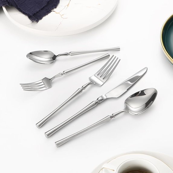 Silverware Set 30 Pcs Flatware Set 18/10 Stainless Steel Utensils Set ...