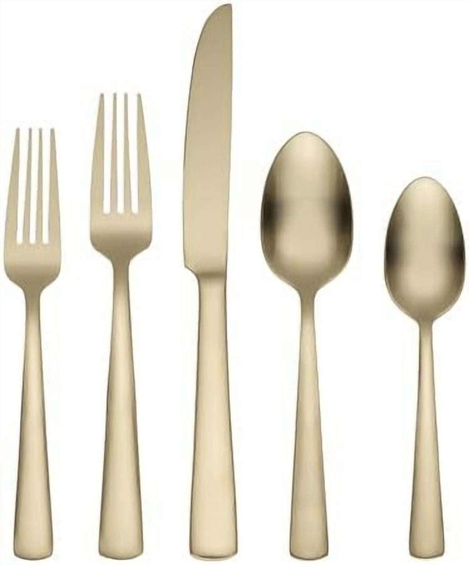 Silverware Set For 4, Aptitude Champagne Satin 20-Piece Flatware Set ...