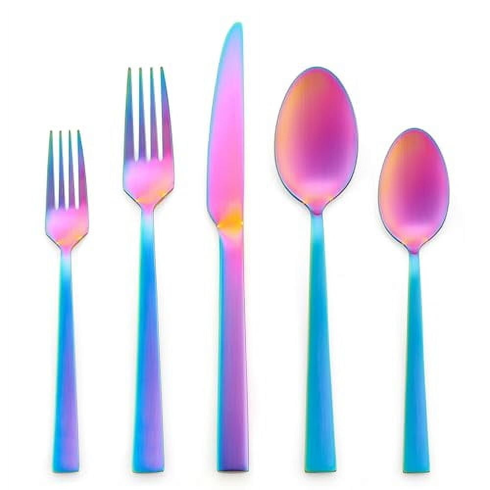 Silverware Set, 40 Pieces Stainless Steel Square Flatware Cutlery Set ...