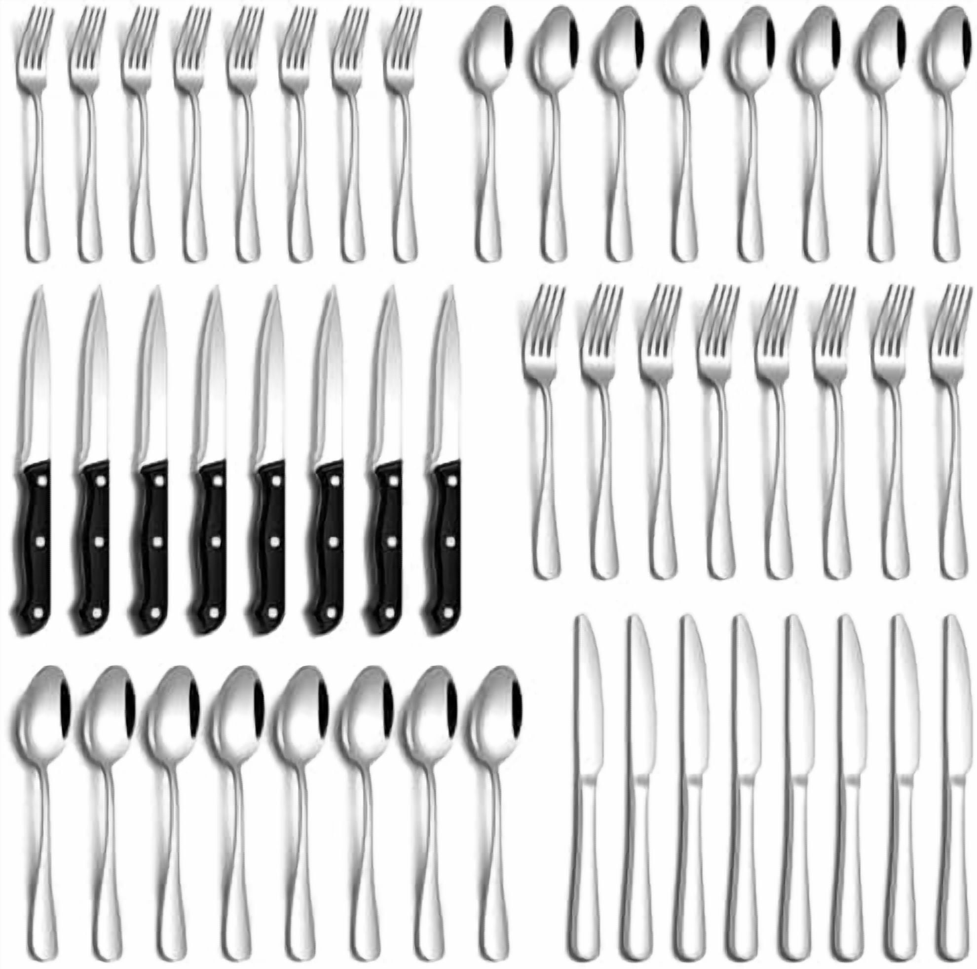 Silverware Set, 48-Piece Flatware Set with Steak Knives for 8 ...