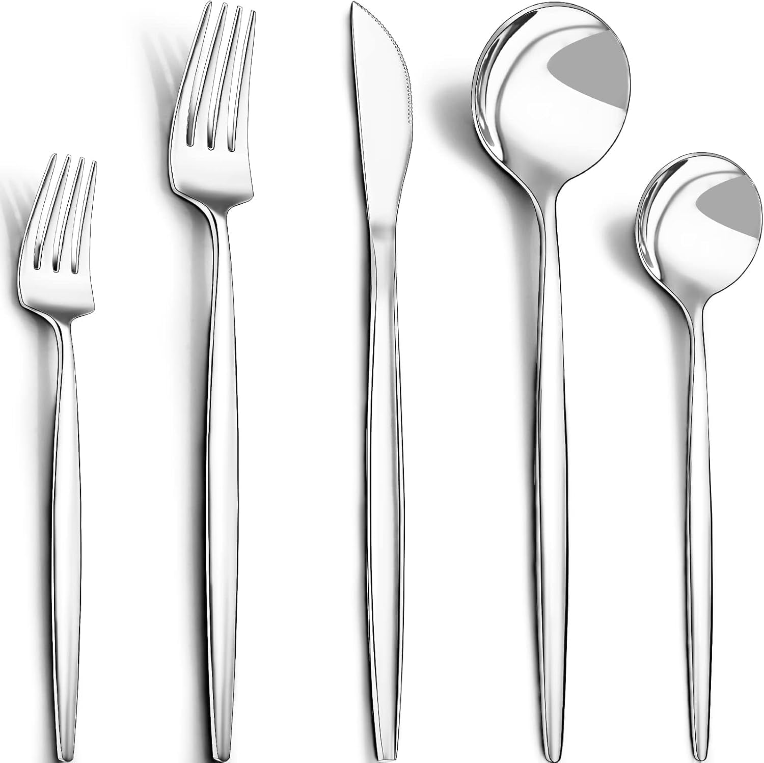 HUIZHI Silverware Set for 8, 40 Pieces Stainless Steel Flatware Cutlery for Home and Restaurant ...