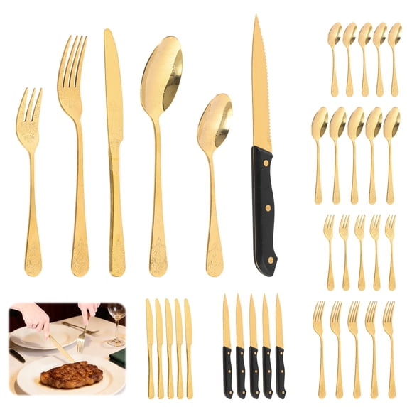 Silverware Set for 6, 36 Piece Heavy Duty Stainless Steel Flatware ...