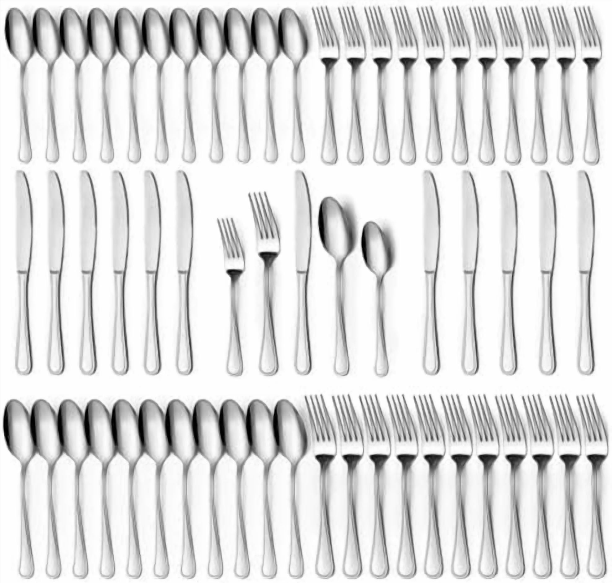 Silverware Set - 60-Piece Silverware Set for 12, Stainless Steel ...