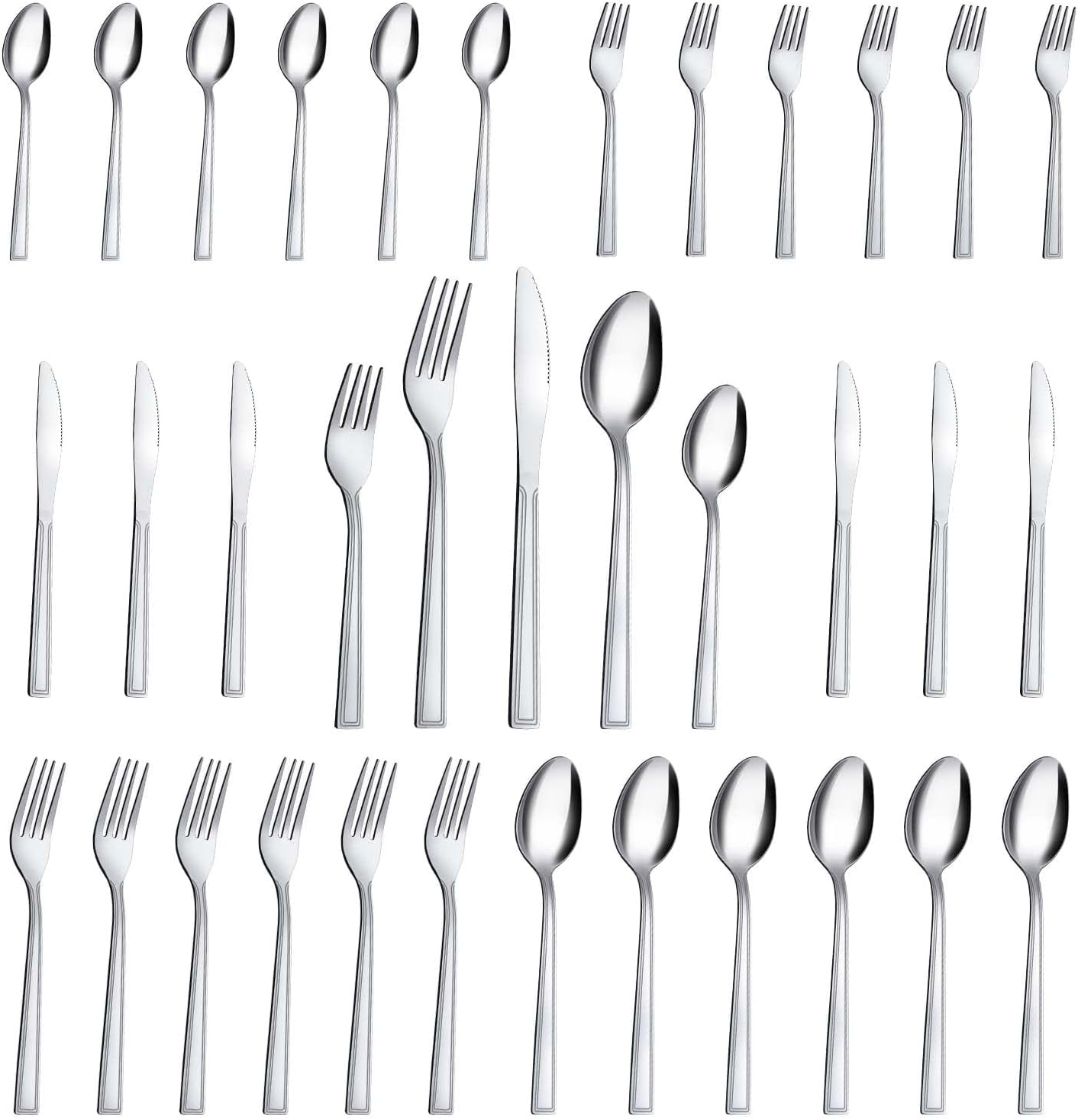 Silverware Set, 60-piece Silverware Set for 12, Stainless Steel ...