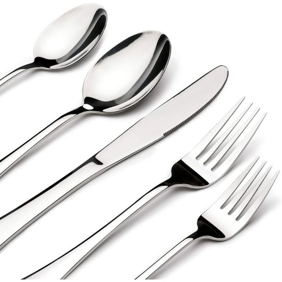 Heavy Duty Silverware Set for 12, 60 Piece Premium Stainless Steel ...
