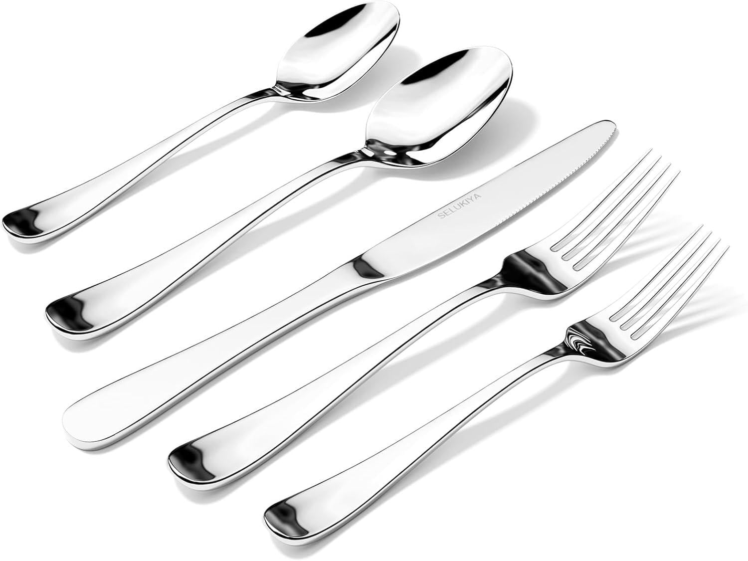 Silverware Set for 8, 40 Pieces Heavy Duty Stainless Steel Flatware Set, Mirror Polished Cutlery ...