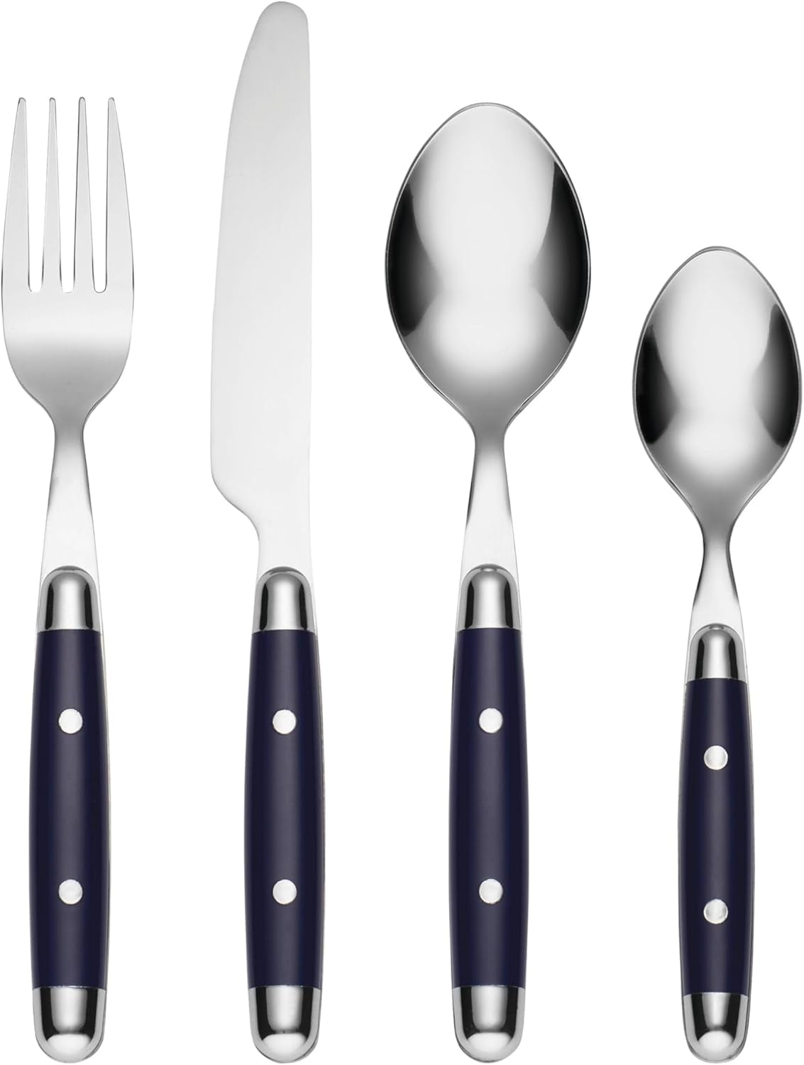 Silverware Set, Jubilee Blue 16-Piece Flatware Set, Service For 4, 18/0 ...