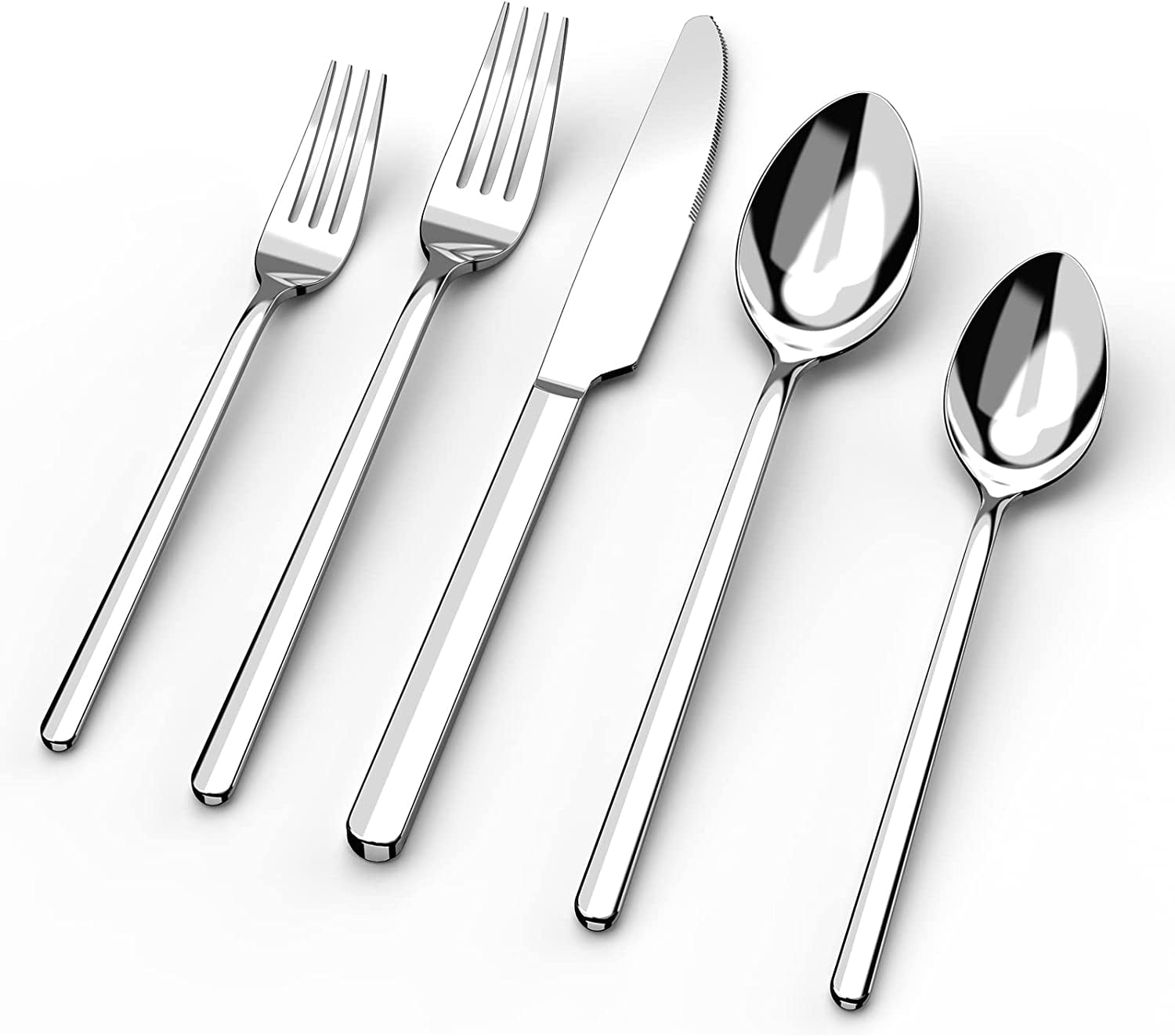 Silverware Set with Serving Utensils, 45 Piece Flatware Set for 8, 18/ ...