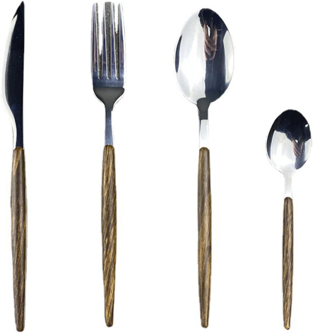 Silverware Set with Steak Knives for 12, Unique Stainless Steel ...