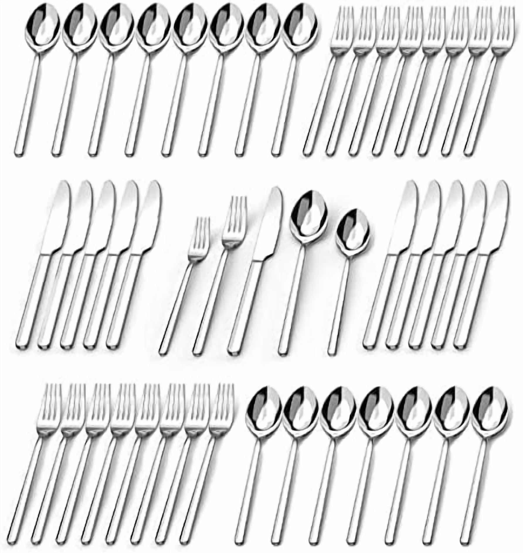 Silverware Sets, 60 Piece Flatware Set for 12, 18/10 Stainless Steel ...