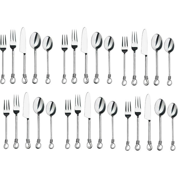 Silverware Twist Collection Polished Stainless Steel Flatware Set (Set ...