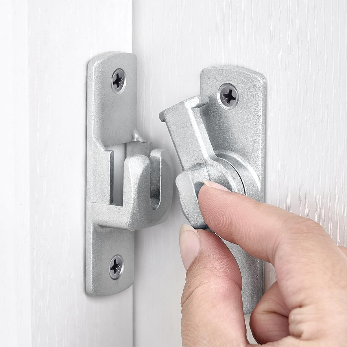 Silvery Barn Door Latches,90/180 Degree Gate Lock,Aluminum Alloy Right ...