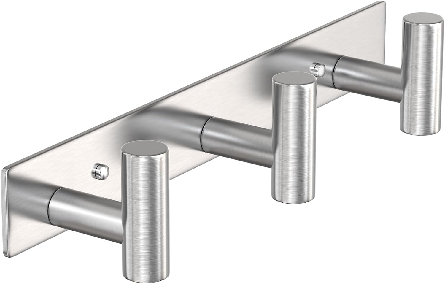 Silvery Hat and Coat Wall Mount Rack - 3 Hooks for Robes, Bags, Keys ...