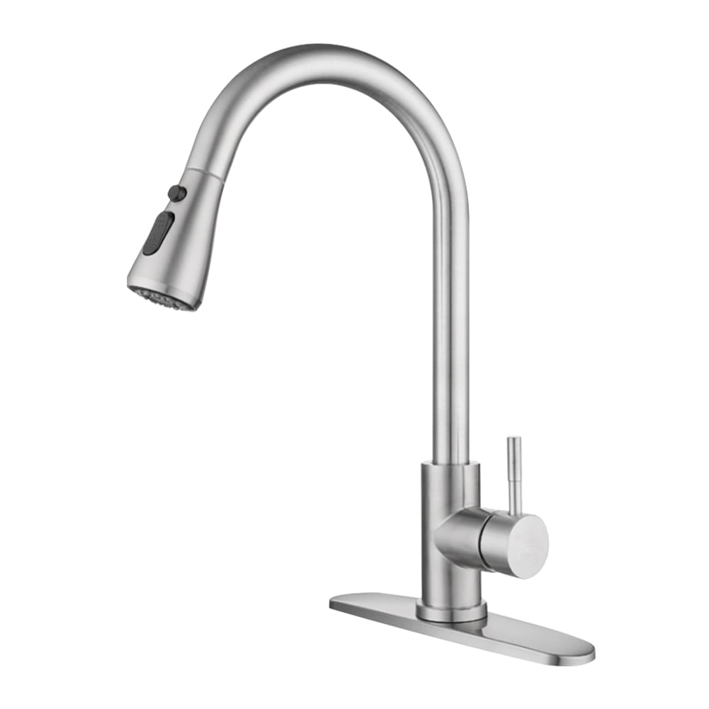 Silvery Kitchen Faucet, Rotatable Kitchen Faucets with Pull Down ...