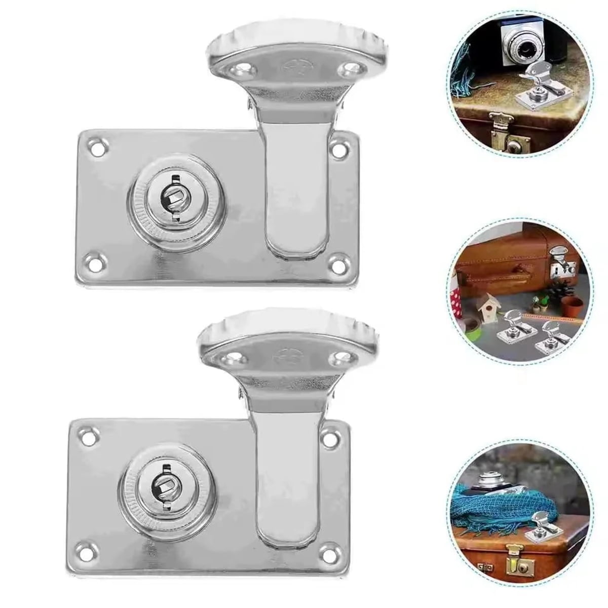 Silvery Lock Luggage Lock Wooden Box Lock Hasp Antique Lock with Key ...