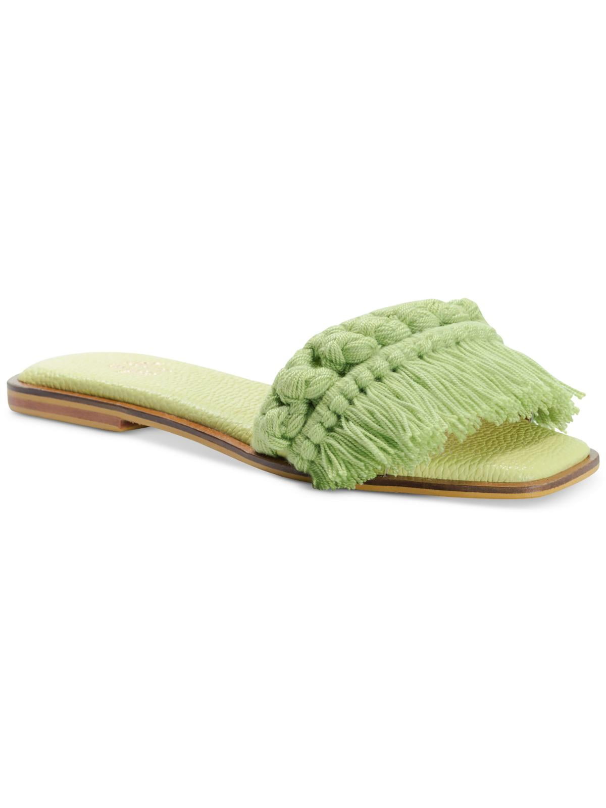 Silvia Cobos Womens Candy Fringe Leather Fringe Slide Sandals - Walmart.com