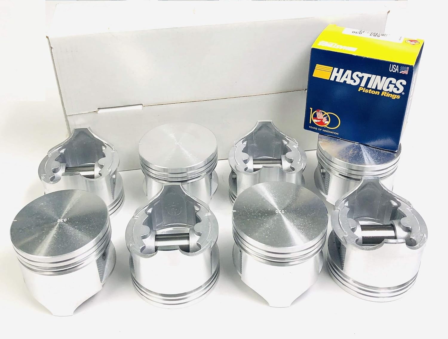 Silvolite Cast Pistons and matching rings compatible with 1962-64 Ford ...